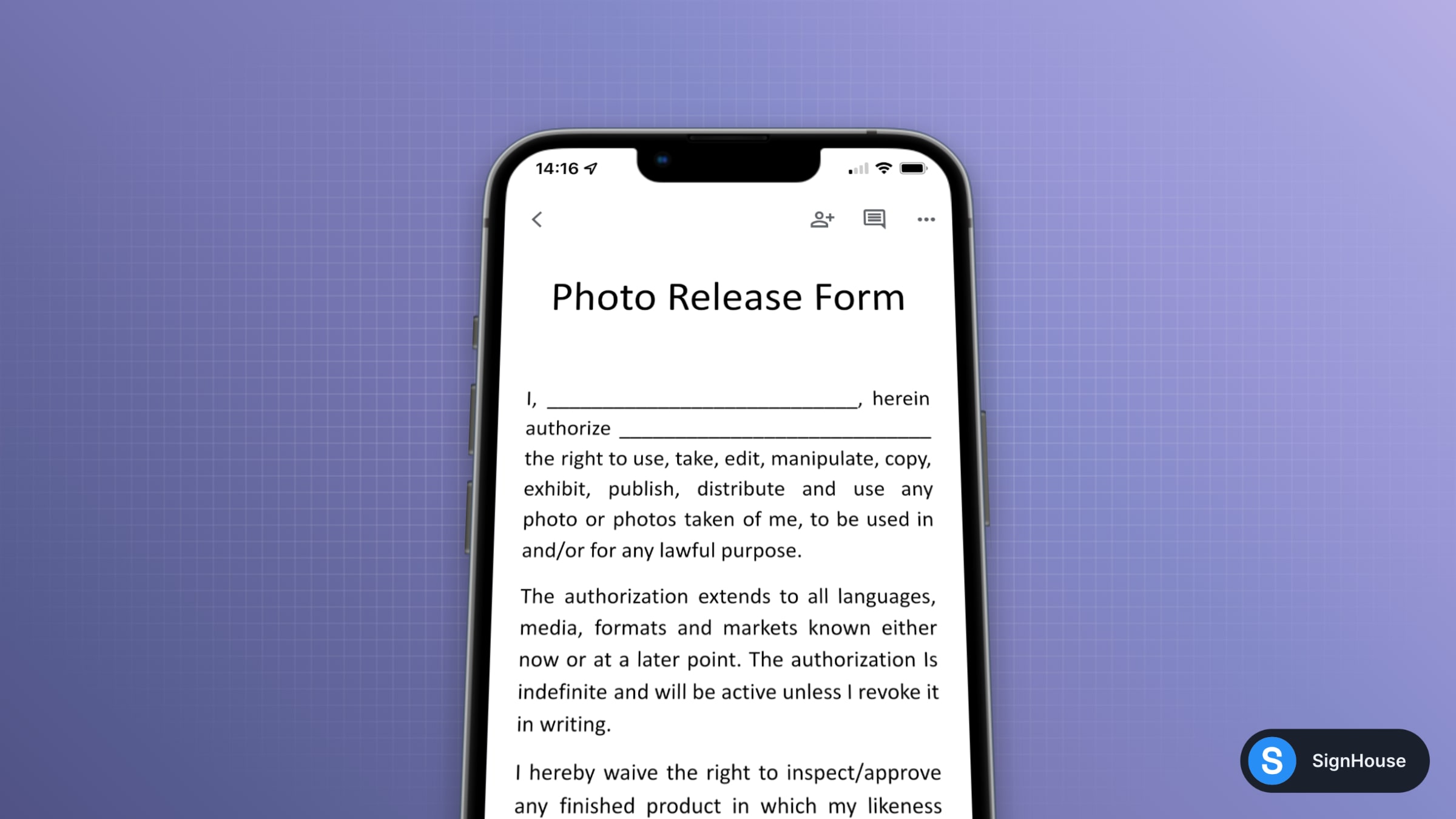Photo Release Form Template (100% Free) - SignHouse
